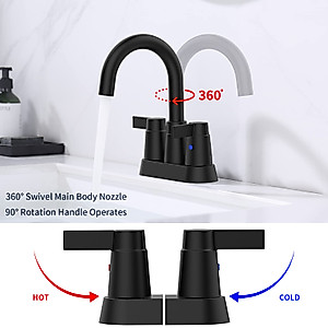 Bathroom Faucet Matte Black 4 Inches Bathroom Sink Faucet Vanity Faucet Modern Bathroom Faucets Lavatory Faucet Lead-Free