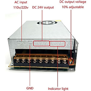 Padarsey DC 24V 10A 240W Power Supply Adapter Transformer Switch AC 110V/220V to DC 24V 10amp Universal Regulated Switching Converter for LED Strip Light CCTV Camera Security System Computer Project