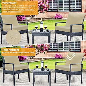 famibay Extra Thick Outdoor Chair Cushions Set of 2 Patio Chair Cushions 24x24 Deep Seat Patio Cushions Waterproof UV Resistant Firm Deep Seat Cushions for Outdoor Furniture(Khaki)