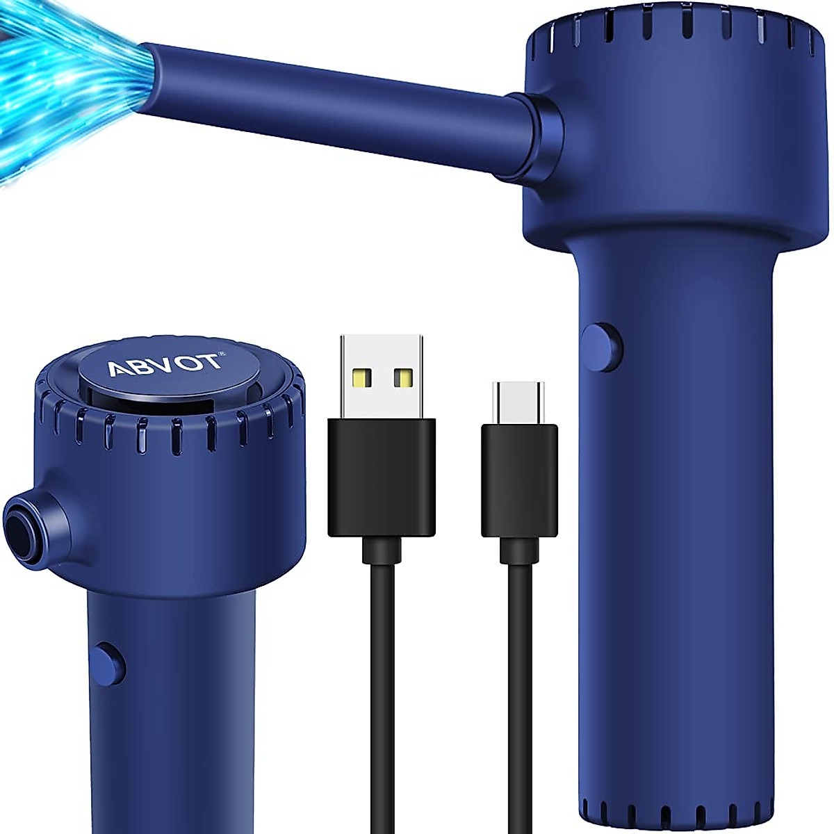 Compressed Air Duster, Electronic Air Duster, Portable 40000 RPM Cordless Dust Blower, 6000mAh Battery Air Can Duster, Powerful Computer Keyboard Cleaning Air Spray, Rechargeable Electric Canned Air