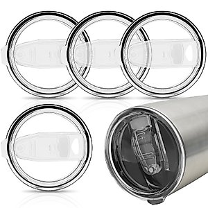 4 Pcs 20 oz Tumbler Lids Tumbler Replacement Lids Replacement Spill Proof Splash Resistant Slider for 3.11 Inch Cup Mouth Tumbler Cup (20 oz)