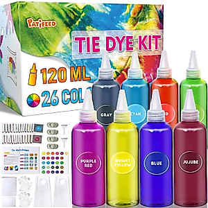 PATIFEED Tie Dye Kit - Tie Dye Kits for Kids with 4Oz Bottles 26 Vibrant Colours, Permanent Non-Toxic Tye Dye Kit for Large Groups, Tie Dye Party Supplies(Dye up to 45 Project)