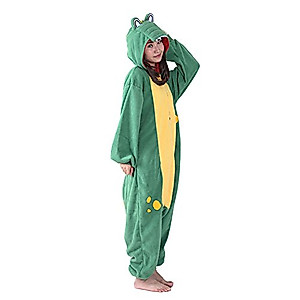 luyao188 Women's Green Crocodile Onesie Adult Pajamas Cosplay Costume Dinosaur