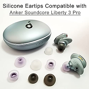 Luckvan Silicone Ear Tips for Soundcore Liberty 3 Pro Tips Replacement Earbuds Tips for Anker Soundcore Liberty 3 Pro Earbuds 6 Pairs LMS Black