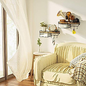 Alsonerbay Floating Shelves Wall Shelves for Bedroom Living Room, Wall Mounted Bathroom Shelves Decor Shelf Set of 2