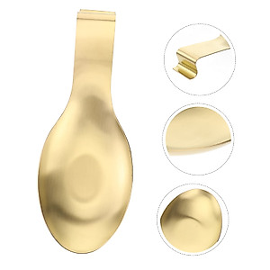 SHERCHPRY Stainless Steel Serving Spoon Metal Cooking Spoon Stainless Steel Spoon Stainless Steel Utensil Holder Spatula Ladle Holder Stove Spoon Holder Spoon Cradle Forks Rest Ladle Rest