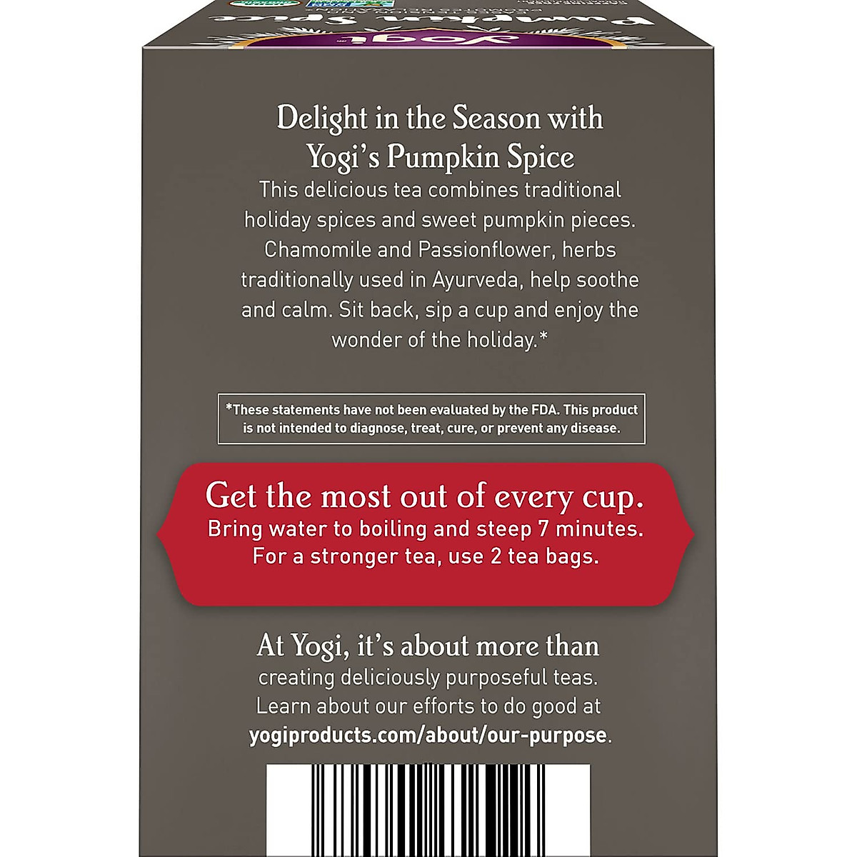 Yogi Tea Pumpkin Spice Tea - 16 Tea Bags per Pack (4 Packs) - Limited Edition Organic Pumpkin Spice Tea Bags - Perfect for the Holidays - Includes Cinnamon Bark, Cardamom Pod, Nutmeg Kernel & More