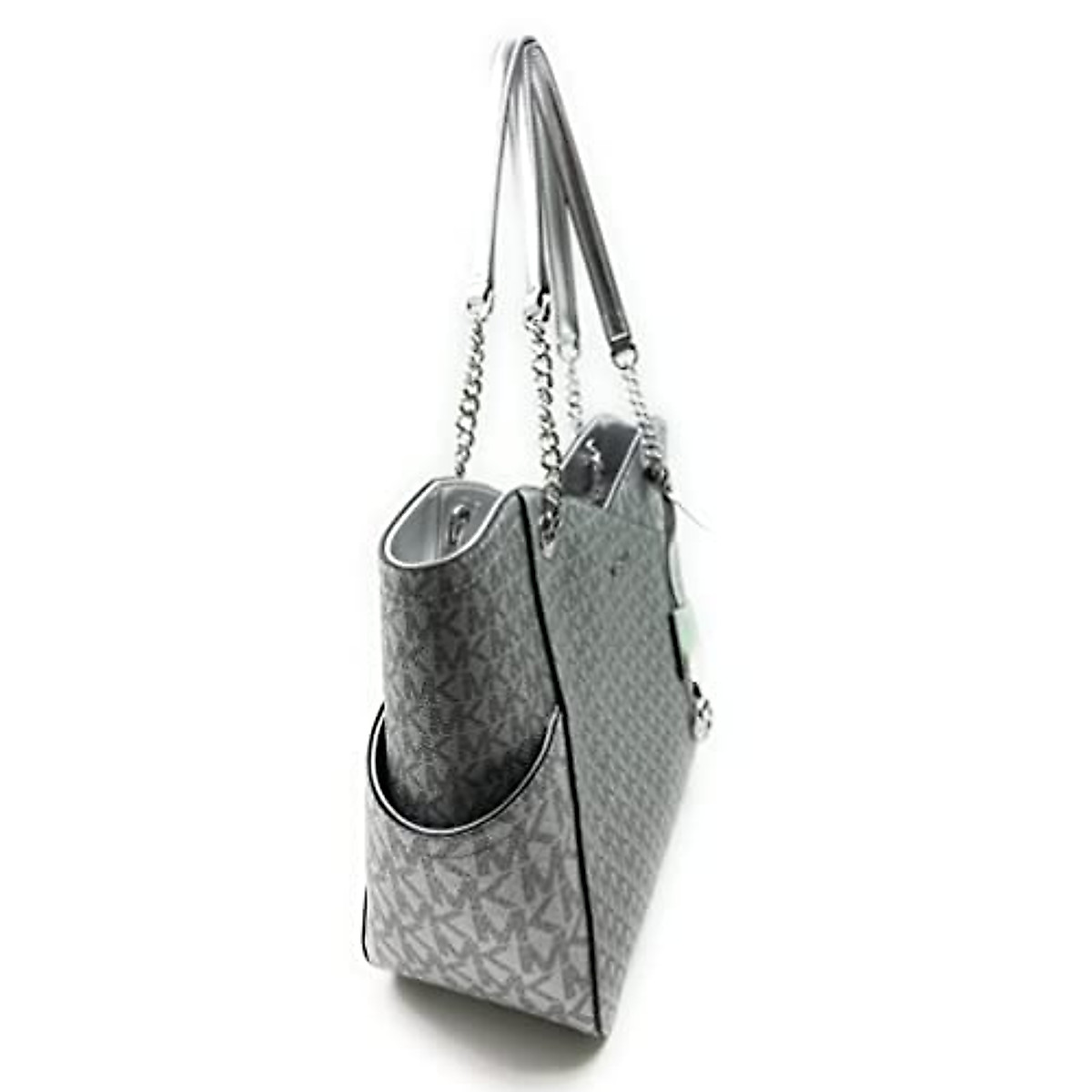 Michael Kors Large Jet Set Travel Chain Shoulder Tote (Silver)