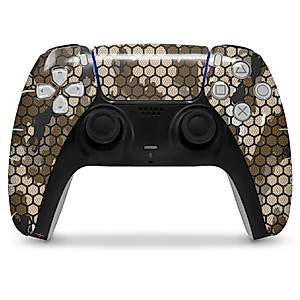 WraptorSkinz Skin Wrap compatible with Sony PS5 DualSense Controller HEX Mesh Camo 01 Brown (CONTROLLER NOT INCLUDED)
