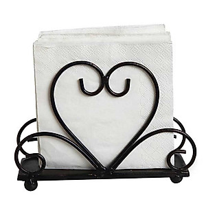 Metal Table Napkin Holder Freestanding Tissue Dispenser (Black)