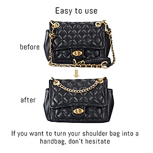 WILLBOND 4 Pcs Purse Chain Strap Purse Strap Extender DIY Flat Chain Strap Handle Bag Accessories Charms Decoration for Purse Handbags Shoulder Bag (Vintage Black, Silver, Gold, Light Gold, 7.9 Inch)