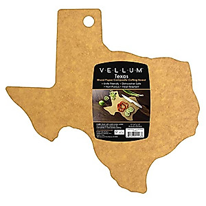 Vellum Texas Shaped Wood Paper Composite Serving and Cutting Board, 13-1/4" x 13" | Dishwasher Safe
