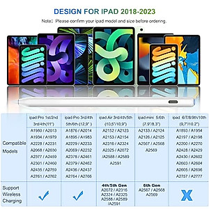 Pencil 2nd Generation Magnetic Wireless Charging: HATOKU Stylus Pen for iPad with Tilt Sensitvity Palm Rejection for iPad Air 3 4 5th M2 - iPad Mini 5 6th - iPad 6 7 8 9 10 Gen - iPad Pro 11 12.9 M4