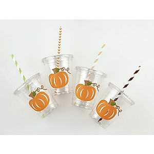 Orange Pumpkin Cups - 12 Ct Kids Birthday Party or Little Pumpkin Baby Shower