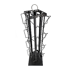 Adjustable Greeting Card Rack Display Stand 4 Tier 16 Pocket Organizer Postcard CD DVD Book Brochure Literature Rotating Spin 7X5 6X4 4X5 5X7. Pocket Size: 4.6-10"Wide X 8"High 11602-R-8"-NPF