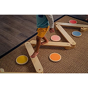 Avenlur Majesty Wooden Balance Beam, Stepping Stones, Obstacle Course - Montessori Waldorf Style Indoor Gym Playset for Kids, Toddlers & Children (2-8 yrs) - Enhance Coordination and Motor Skills