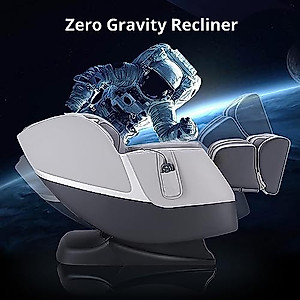 MYNTA 2024 Upgraded 3D Massage Chair, Full Body Massage Chair Recliner with Zero Gravity, Body Scan, Thai Stretch, Heat, Airbags, Bluetooth Speaker, Fully Assembled, MC2100 (Grey)