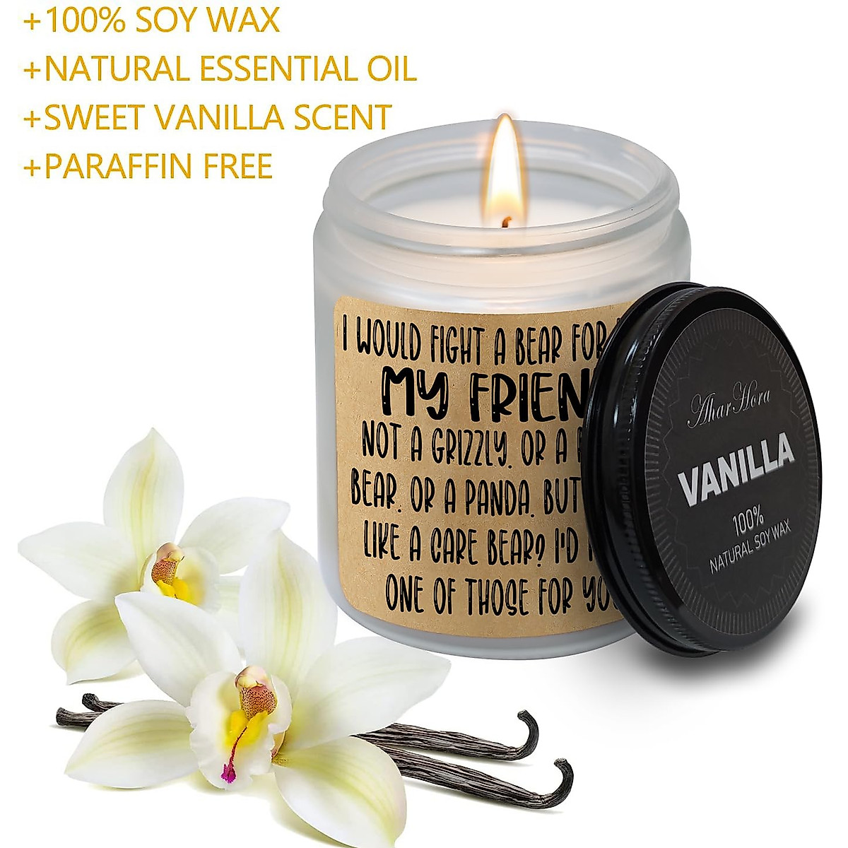 AharHora Friend Gifts for Women, Natural Soy Wax Candles Funny Gifts for Friend, Friendship Gifts for Women Friends, Birthday Gifts for Friend - Friendship Candles