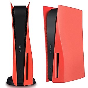 PS5 Faceplate Console Replacement Cover for Disk Console DOBEWINGDELOU Face Plate Shell Hard Shockproof Skin Case for PlayStation 5 Disc Console ABS Anti-Scratch Dustproof Replacement Plate Red