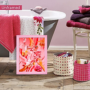 Pink Wall Decor Posters - Trendy Canvas Wall Art Decor - Funky Cute Funny Bathroom Wall Art - For Bedroom Dormitory living Bathroom Room Bar (12x16inch Unframed)