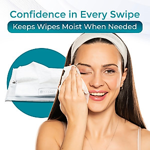 Butipods Reusable Travel Wipes Case - Portable Moisture-Retaining Pouch, Slim Holder and Convenient Container for Diaper Bag, Dispenser for Hand, Face, Makeup Removal, and Wet Wipes - Set of 2 (Clear)