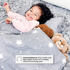 Delta Children Nap Mat with Included Pillow and Blanket for Toddlers and Kids; Features Carry Handle with Strap Closure and Name Tag; Rollup Design is Ideal for Preschool and Daycare, Dusty Skies