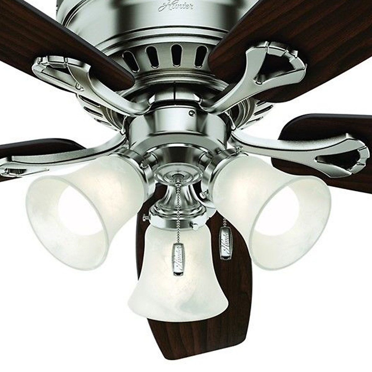 Hunter Fan 52 inch Casual Brushed Nickel Finish Indoor Ceiling Fan with LED Light Kit and Pull Chain (Renewed)