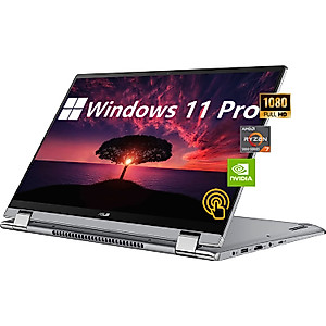 ASUS ZenBook 2 in 1 Convertible Business Laptop, 15.6” FHD Touchscreen, AMD Ryzen 7 5700U, Windows 11 Pro, 8GB RAM 256GB SSD, GeForce MX450, Backlit & Full-Size Keyboard, Long Battery Life, Durlyfish