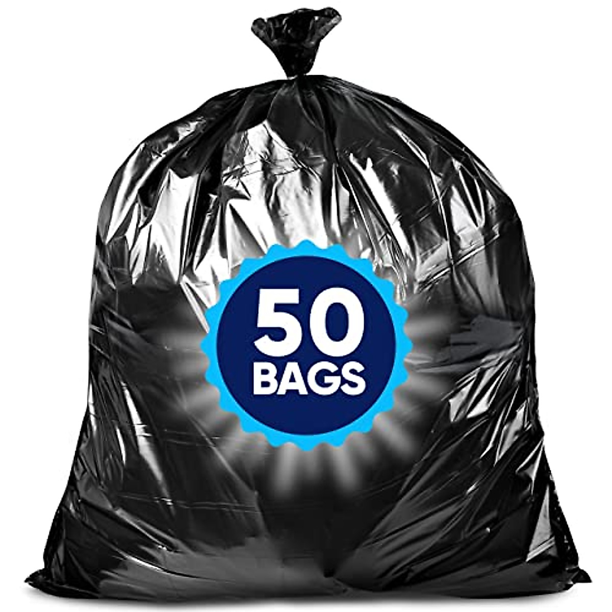 Veska 55 Gallon Trash Bags, (Value Pack 50 Bags w/Ties) Large Trash Bags 55 Gallon, Lawn and Leaf Bags, Extra Large Trash Can Liners, 50 Gallon Trash Bags, 60 Gallon Trash Bags, 55 Gal Trash Bags.