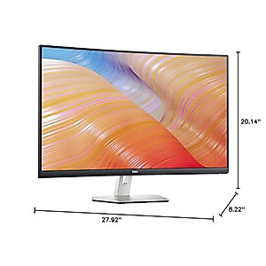 Dell S3222HN Curved Monitor - 31.5-inch FHD (1920x1080) 75Hz 4Ms 1800R Curved Display, HDMI Connectivity, AMD FreeSync Technology, Tilt Adjustability - Silver