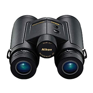 Nikon 10x42 LaserForce Rangefinder Binoculars Bundle with Binocular Harness Strap, 79-Inch Photo and Video Monopod Lenspen Cleaning System (4 Items)
