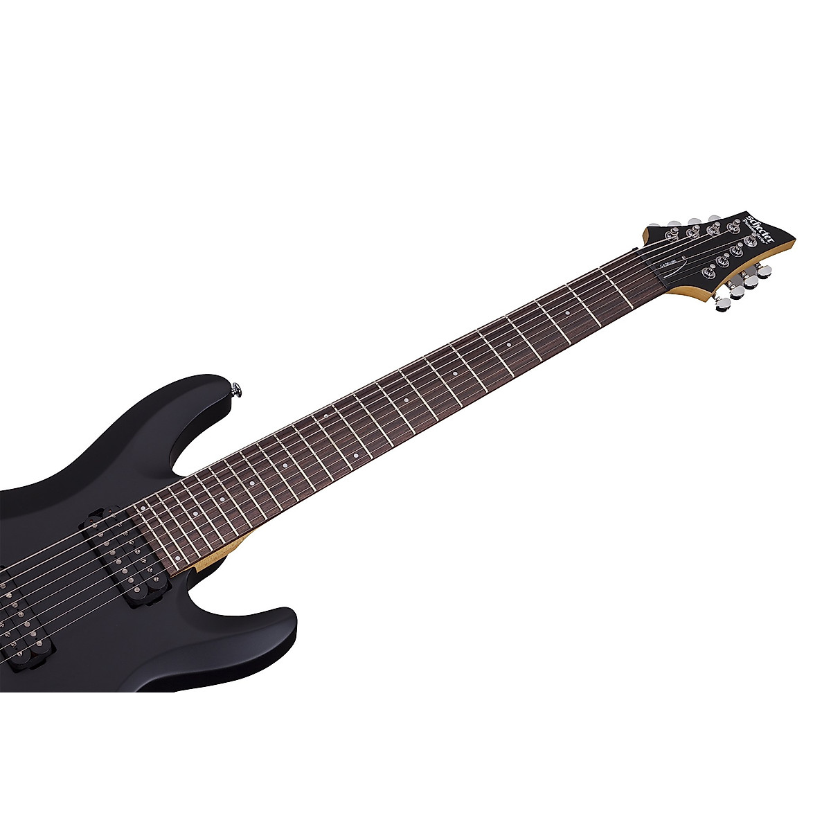 Schecter C-8 DELUXE Satin Black 8-String Solid-Body Electric Guitar, Satin Black