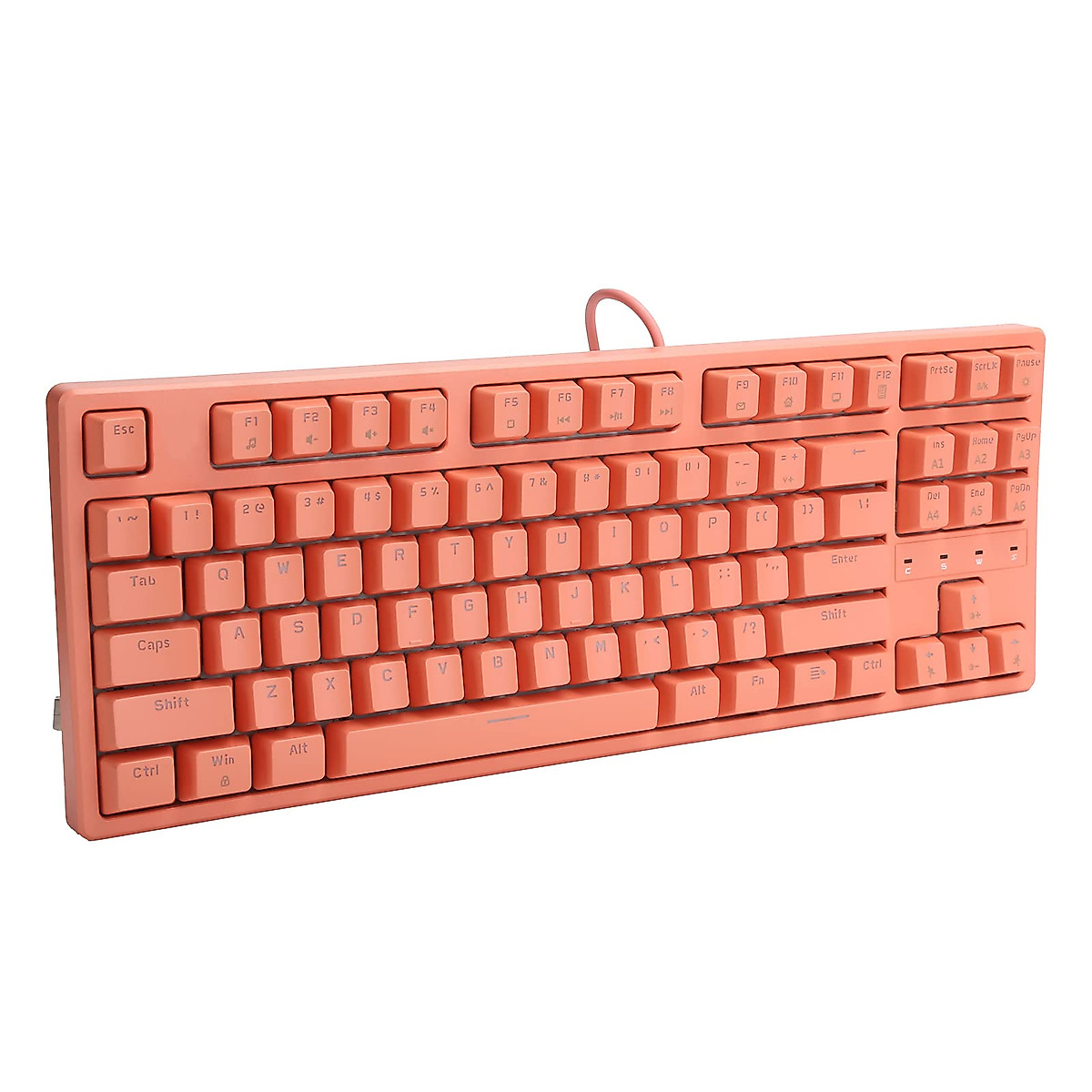 STK130 Mechanical Computer Keyboard ,Ergonomic 87‑Keys Gaming RGB Keyboard , for Game Office Home(orange)