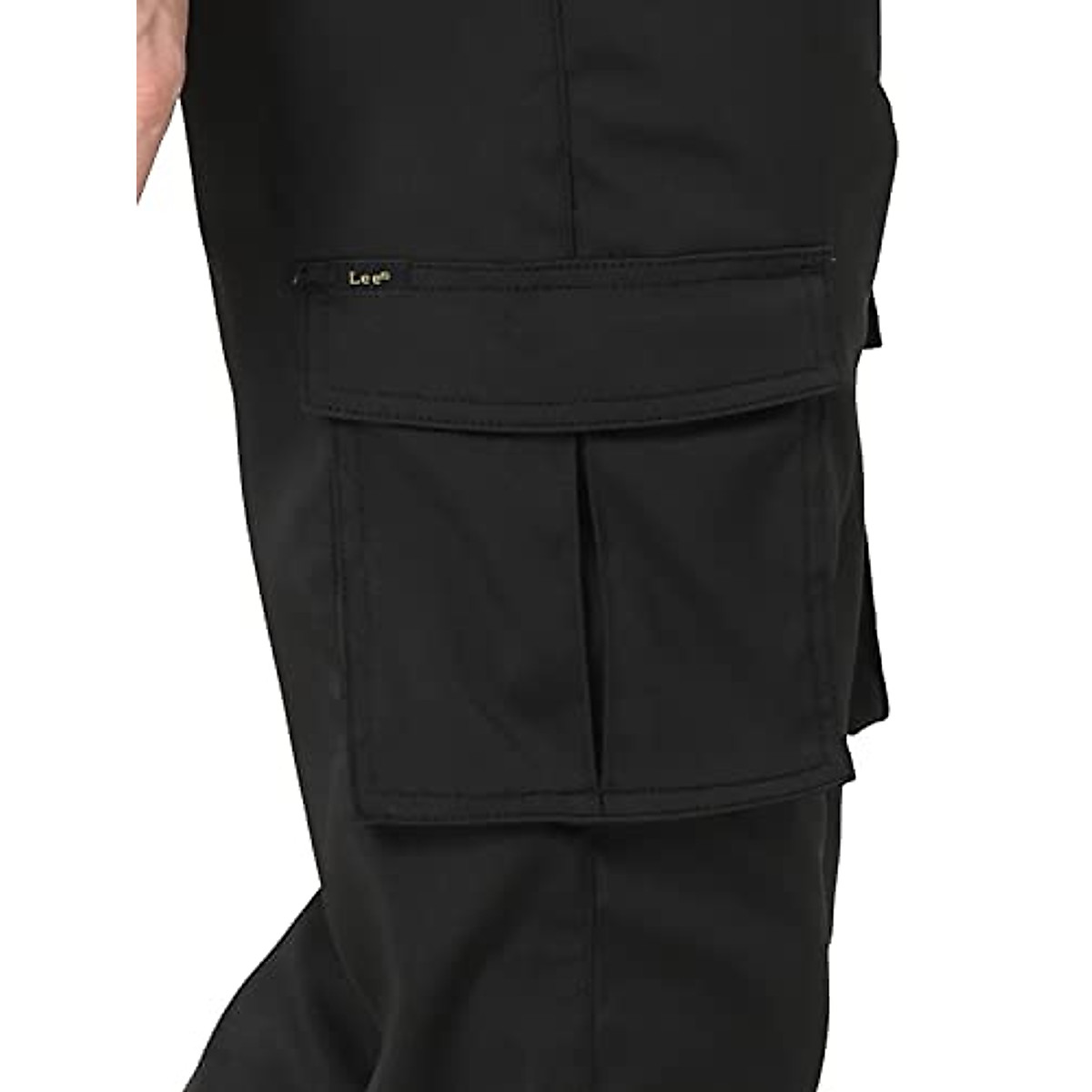 Lee Men's Extreme Motion Synthetic Cargo Pant, Black, 40W x 32L