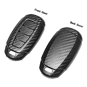 TANGSEN Smart Key Fob Case Compatible with Hyundai Accent Azera Elantra GT Grandeur I30 IG IX35 Kona Palisade Santa Fe Solaris 4 Button Keyless Entry Remote Personalized Cover Plastic Carbon Fiber