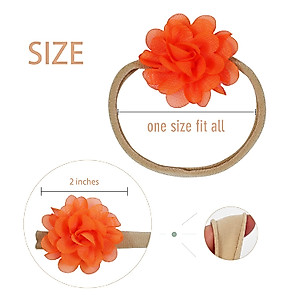 ALinmo 40 Pack 2" Chiffon Flower Headbands Elastics Nylon Headbands Hair Accessories for Baby Girls Newborn Infant Toddlers Kids