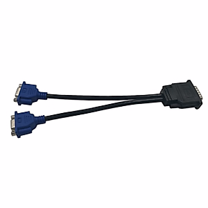 zdyCGTime DMS-59 59-Pin Male to Dual VGA Female Y Splitter Video Card Adapter Cable for Matrox Molex ATI Nvidia Lenovo Hp Dell Computer-10inch