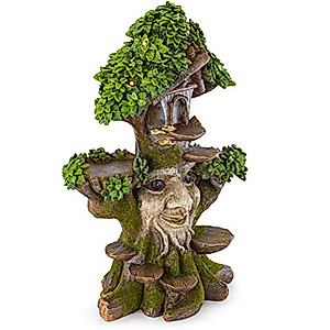 VP Home Enchanted Tree Solar Light for Home and Outdoor Decor, Enchanted Tree Solar Powered Flickering LED Garden Light Tree Backyard Halloween Decoration