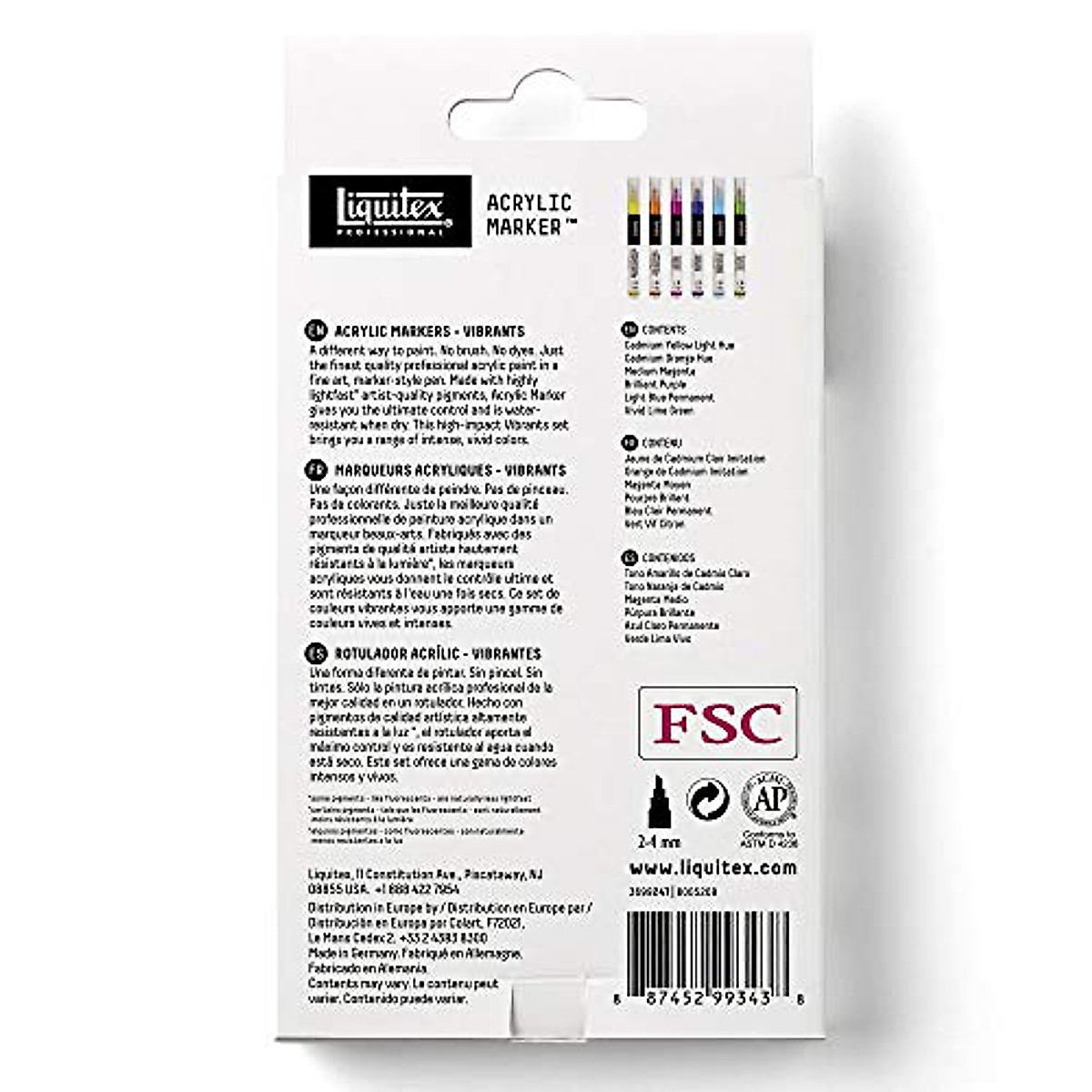 Liquitex Professional Paint Marker Set, 6 Piece, Vibrants