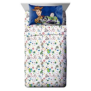 Jay Franco Disney Toy Story Buzz & Woody Full Sheet Set - 4 Piece Set Super Soft and Cozy Kid’s Bedding - Fade Resistant Microfiber Sheets (Official Disney Product)