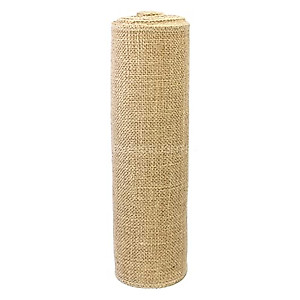 CleverDelights 12" Premium Burlap Roll - 10 Yards - No-Fray Finished Edges - Natural Jute Burlap Fabric