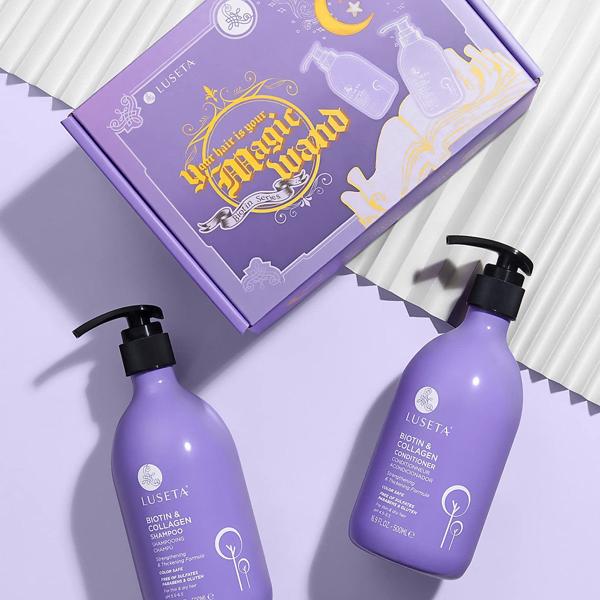 Biotin & Collagen Shampoo Conditioner Set,Thicking Shampoo for Hair Loss & Fast Hair Growth, Sulfate & Paraben Free, Keratin & Color Safe, 2×16.9oz