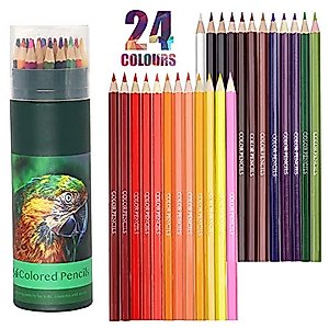 YOOUSOO Colouring Pencils, 24 Pcs Professional Coloured Pencils Drawing Pencils, Oil-based Artist Pencil Set, No Wax, Ideal for Sketching, Doodling, Painting, Writing, Pre-sharpened…