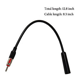 Anina 12” Universal Car AM FM Radio Antenna Extension Extender Cable Male to Female Antenna Adapter for Auto Stereo