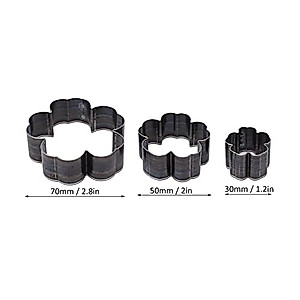 Honiwu 3PCS Flower Leather Die Cutter, Leather Hollow Punch Mold, Incisive Leather Cutting Dies, 1.2in 2in 2.8in One Hole Hollow Punch Tools Kit for DIY Leather Craft