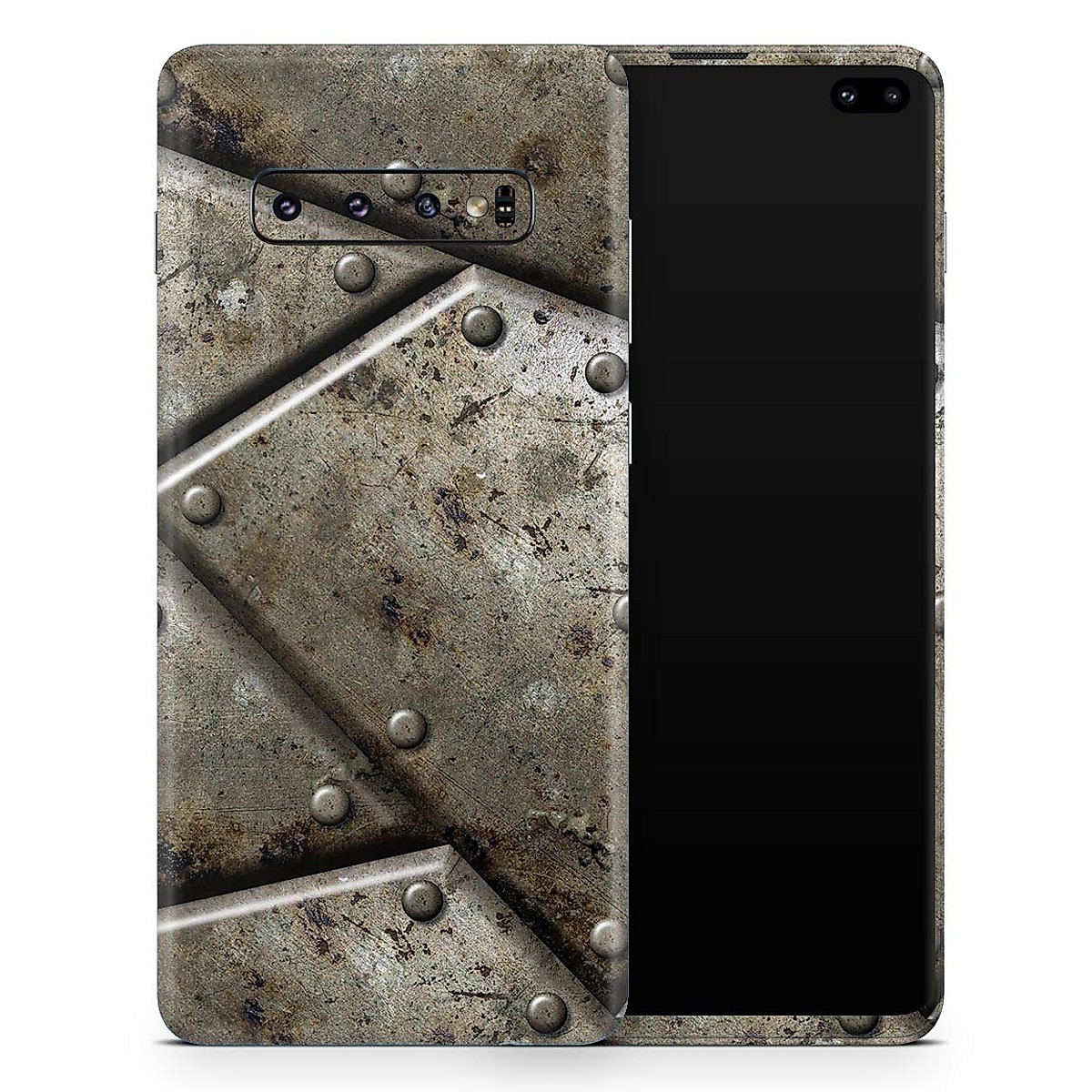 DesignSkinz Bolted Steal Plates V2 Protective Vinyl Decal Wrap Skin Cover Compatible with The Samsung Galaxy S20 (Screen Trim & Back Glass Skin)