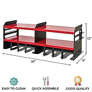 LADECH Cordless Drill Charging Station - 8 Drill Holder - Power Tool Organizer, Wall Mount Shelf with Screwdriver and Pliers Holder - Garage Storage Organizer (8 Drill Holder)