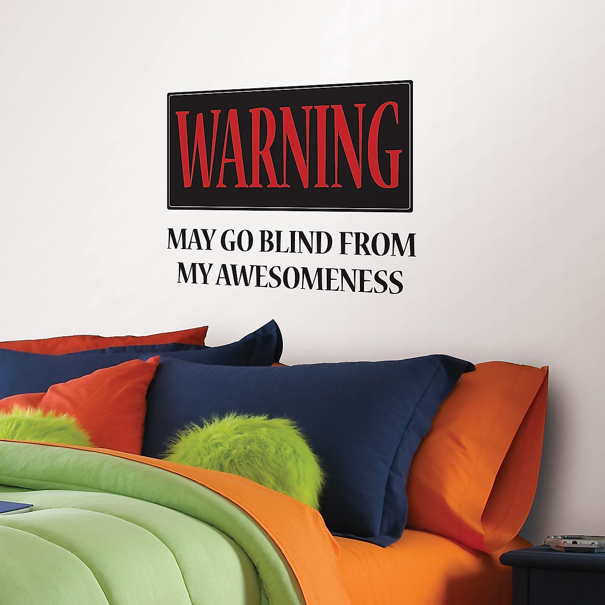WallPops DWPQ2432 Warning May Go Blind Wall Quote, Multicolor