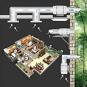 Hon&Guan P4 Quiet 4 Inch Inline Duct Fan, Upgrade Motor & Low Noise Ventilation Exhaust Fan for Heating Cooling Booster, Grow Tents, Hydroponics