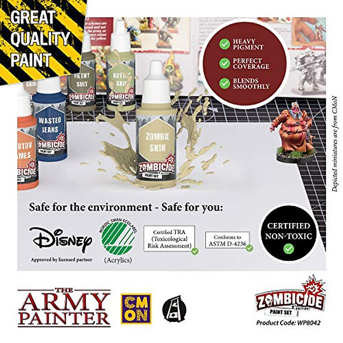 The Army Painter Zombicide 2nd Edition Core Paint Set, 20 Acrylic Paints, 1 Survivor and 1 Starter Brush for Cool Mini or Not Zombicide 2nd Edition Boardgame, Wargames Miniature Model Painting